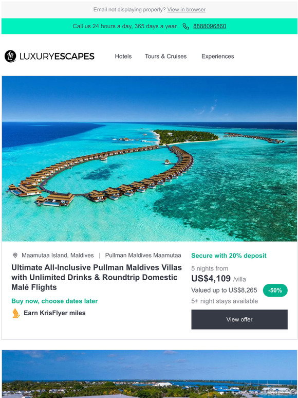 Luxury Escapes: Maldives Bestseller Pullman All-Inclusive Luxury ...