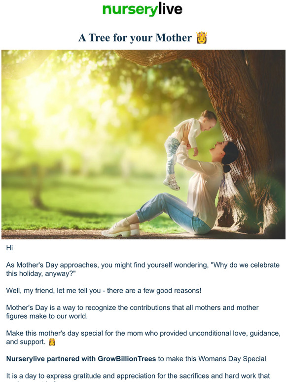 Nurserylive: 👸🌳 Planting a Tree for your Mother: Perfect way to say ...