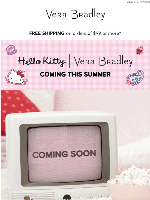 Vera Bradley: 🍓Hello Kitty | Vera Bradley is coming soon! | Milled