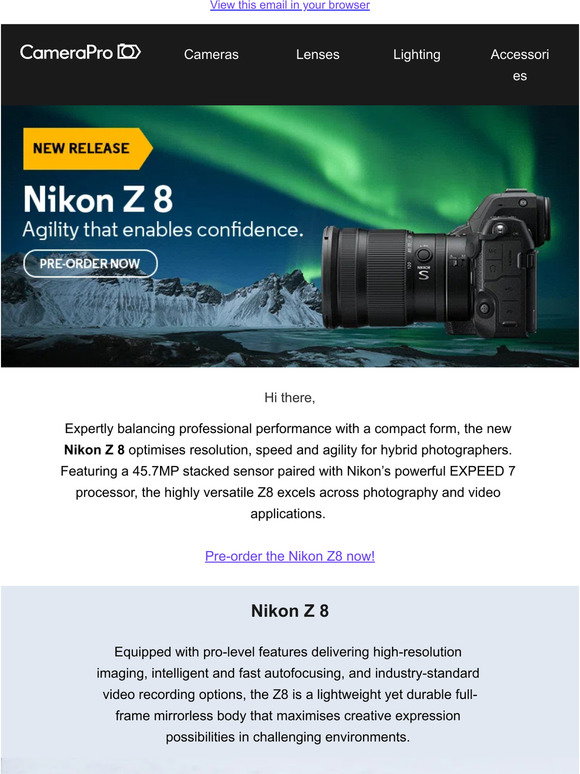 CameraPro: NIKON Z 8. READY. ACTION. Pre-Order Now! | Milled