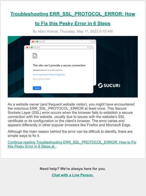 Sucuri Troubleshooting Err Ssl Protocol Error How To Fix This Pesky Error In 6 Steps Milled