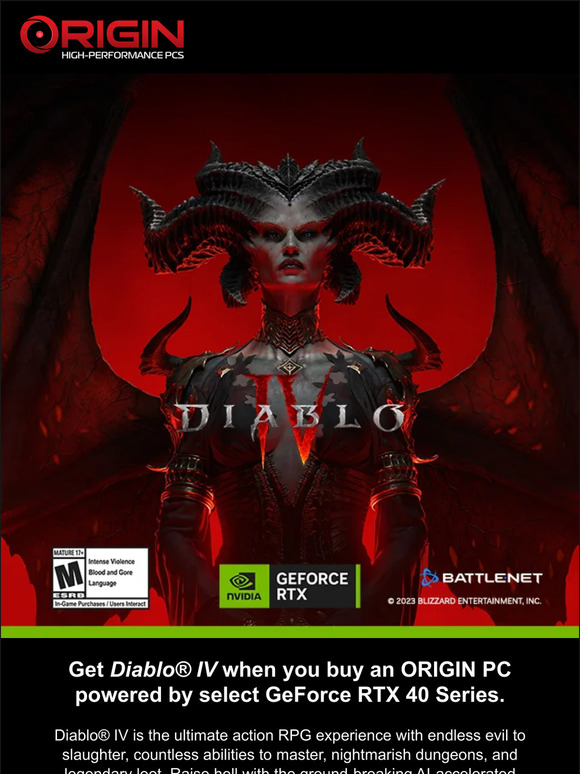Origin PC: Get Diablo® IV with GeForce RTX | Milled
