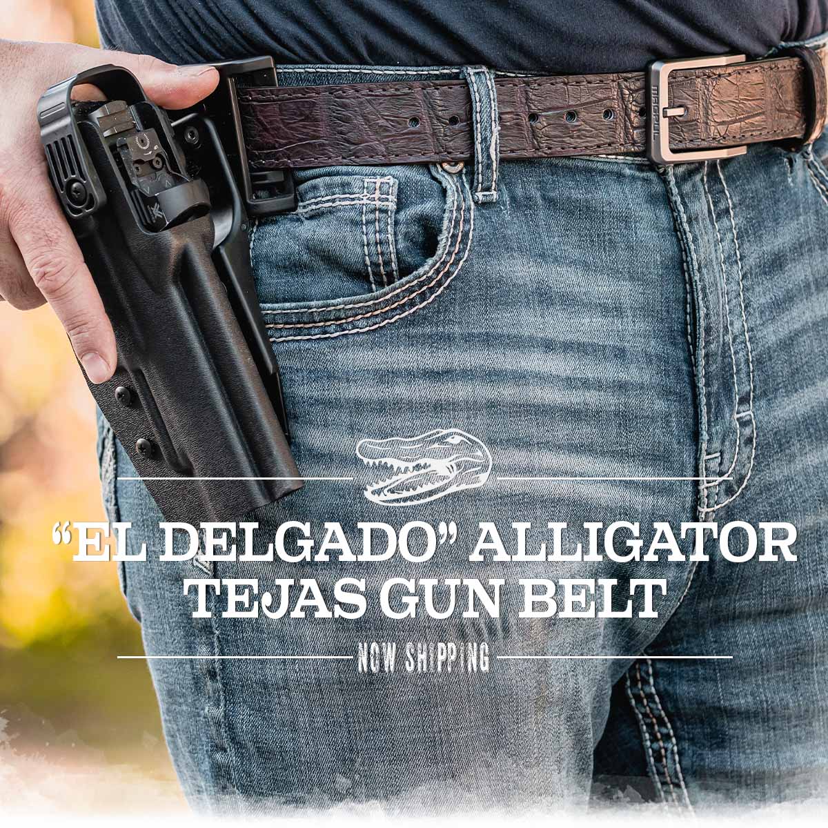 Magpul: Now Available - Tejas Gun Belt - "El Delgado" Alligator | Milled