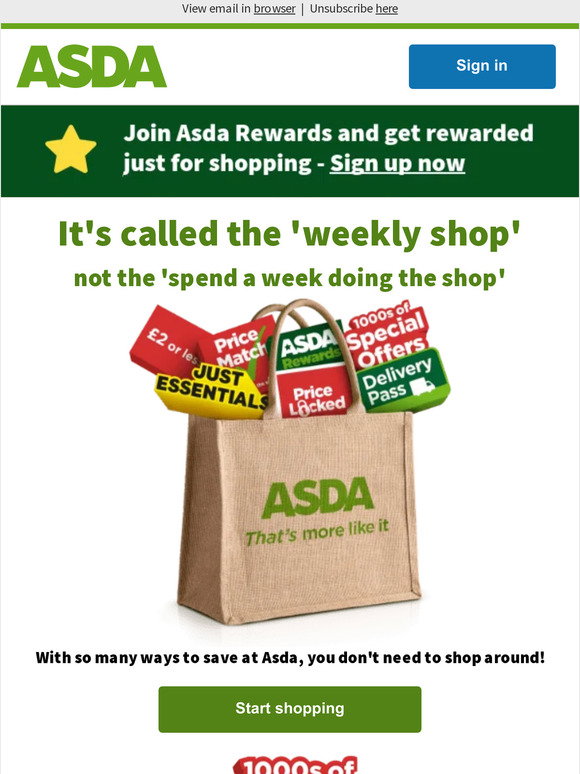 Asda George: That's more like it! Start saving with Asda | Milled