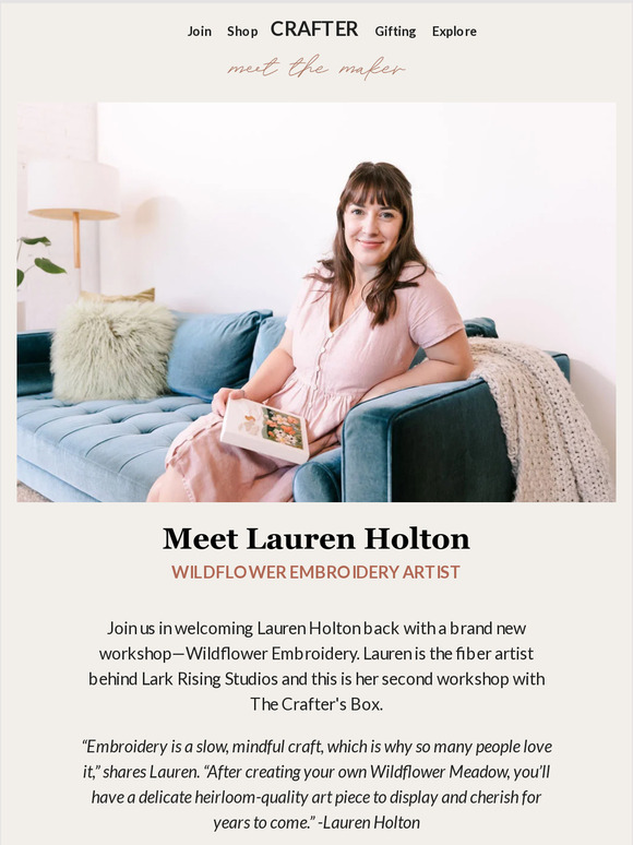 The Crafter's Box: {Meet Lauren Holton} Wildflower Embroidery Artist ...