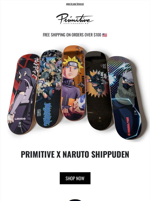 Primitive Skateboarding: Naruto Shippuden Decks | Milled