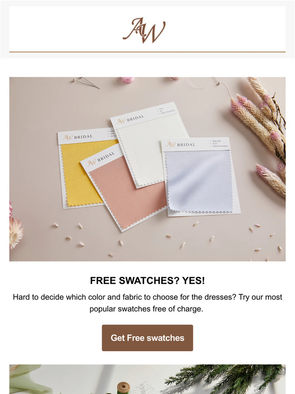 AW Bridal: Get Free Swatches Now！ | Milled
