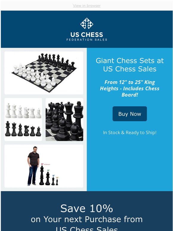 US Chess Sales: Giant Chess Sets at US Chess Sales | Milled
