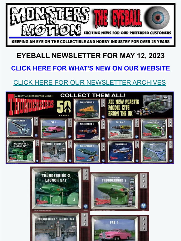 Monsters in Motion: Thunderbirds Model Kits, Giger Alien Heads and Only ...