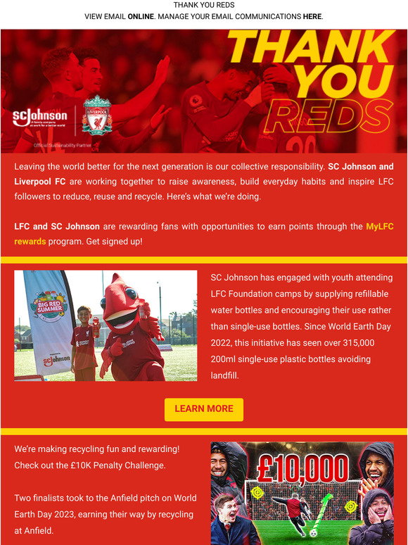 Liverpool FC: SC Johnson & LFC - Building a Better World for Future ...