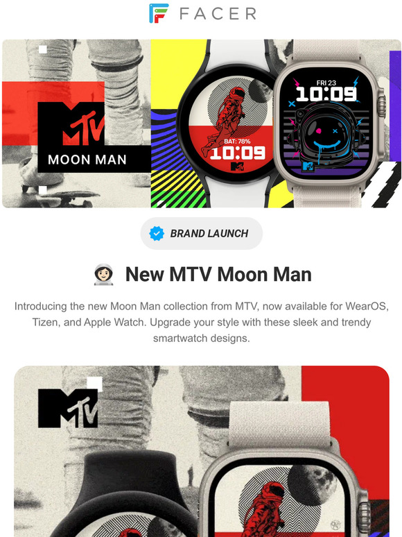 Facer: ⌚️ Introducing MTV Moon Man watch faces | Milled
