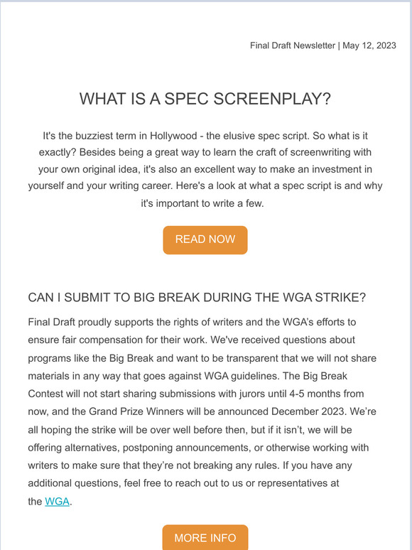 Final Draft: What exactly IS a Spec Screenplay? 🤔 | Milled
