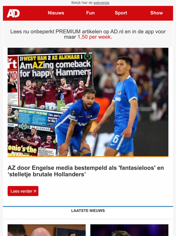 ad.house: Engelse media kraken Mathew Ryan bij ‘fantasie­loos’ AZ: ‘In de week van het Songfesti ...