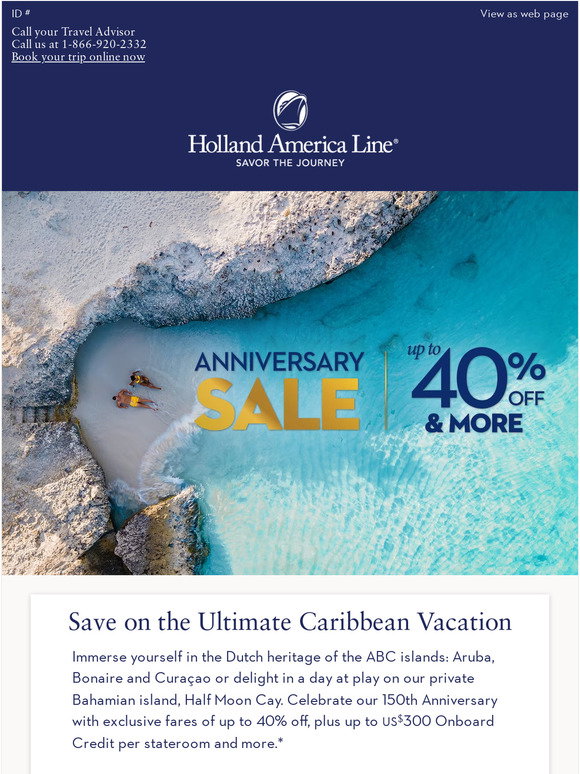 Holland America Line: Cruise the Caribbean with up to $300 Onboard ...