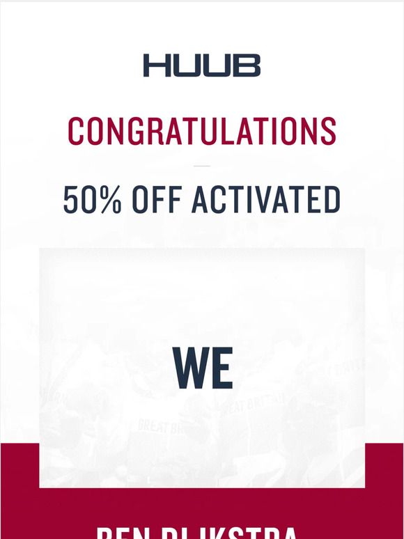 HUUB Design: 50% OFF: Congratulations Connor Bentley, Ben Dijkstra ...