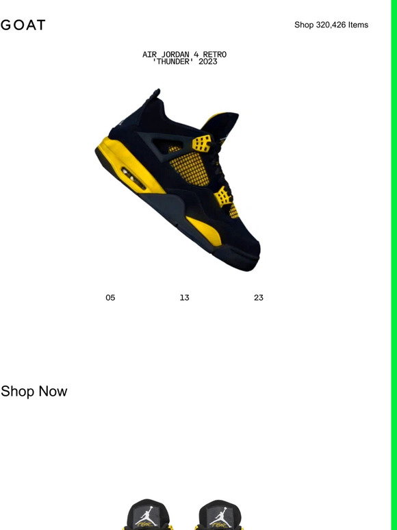 GOAT: [SEED] Air Jordan 4 'Thunder' returns for only the second time ...