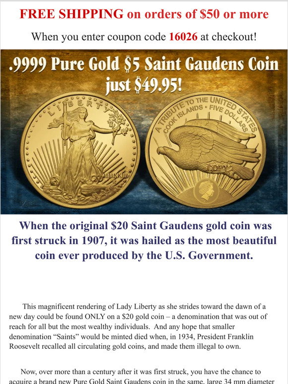 National Collector's Mint: Free Shipping! ★ .9999 Pure Gold 2023 $5 ...