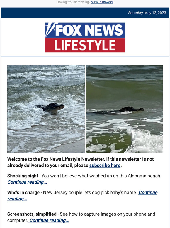 Fox News: Alabama ocean-goers shocked by what emerged from the sea ...