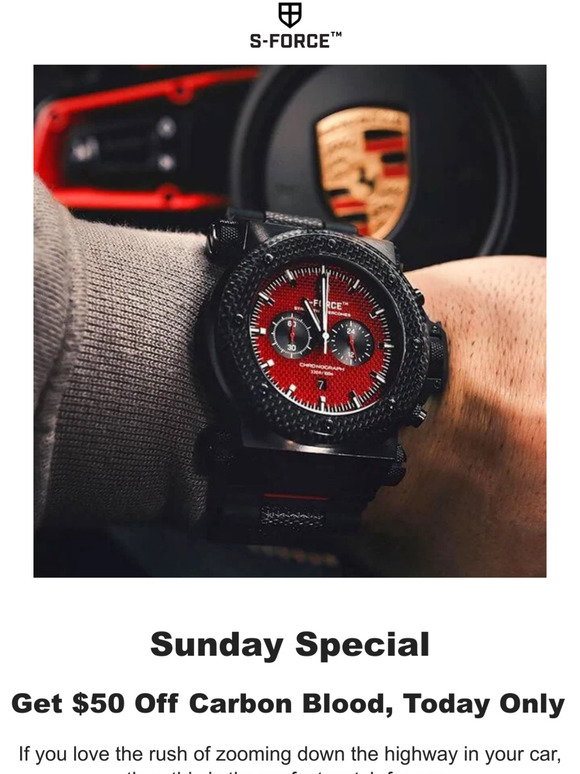 S-FORCE: Get $50 off the Carbon Blood Watch | Milled