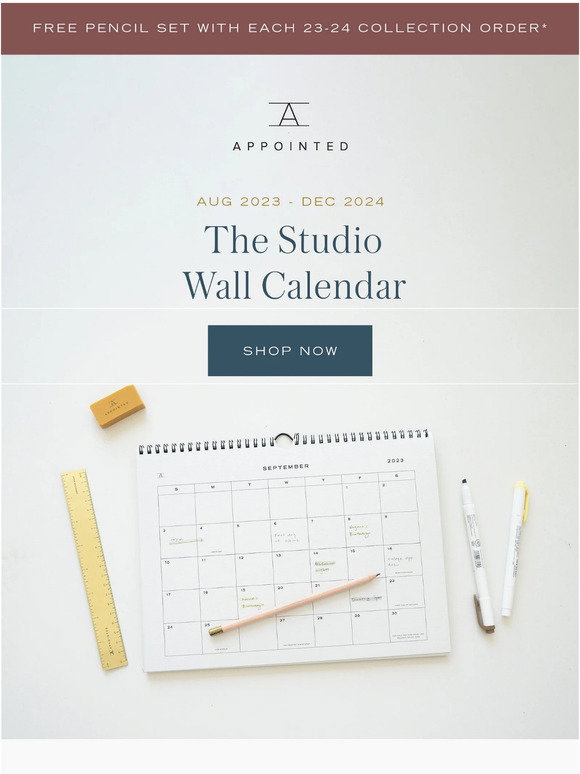 Appointed: The 23-24 Studio Wall Calendar | Milled