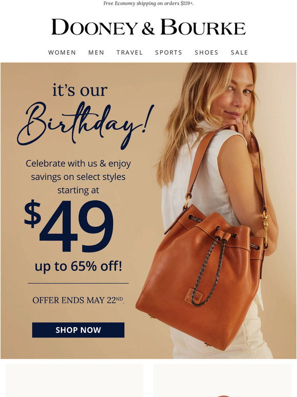 Dooney & Bourke: Happy Birthday, Dooney! Celebrate With Up To 65% Off ...