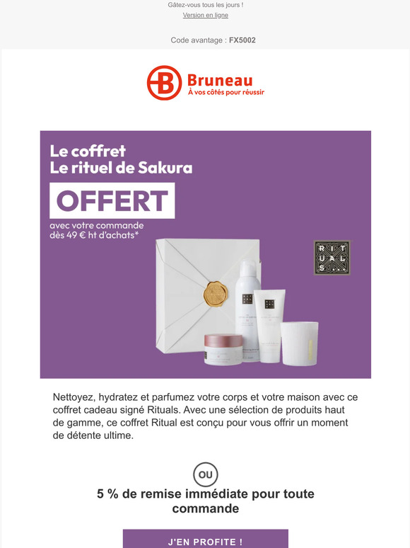 Bruneau: Le coffret Rituals offert avec votre commande ! | Milled