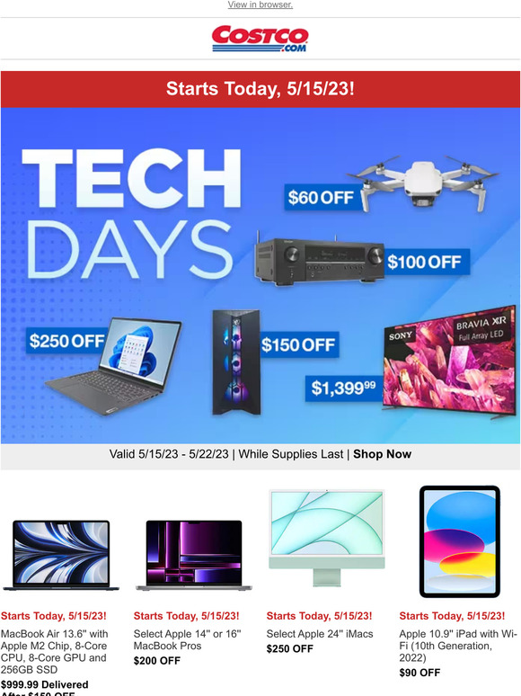 Costco: Tech Days START TODAY! Shop Savings on Samsung, Lenovo, Apple ...