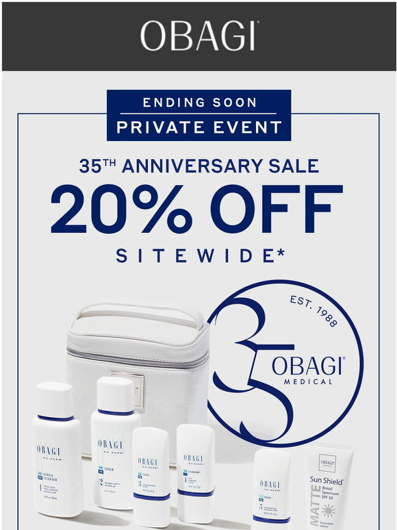 Obagi: ENDING SOON - Our 35th Anniversary Sale | Milled