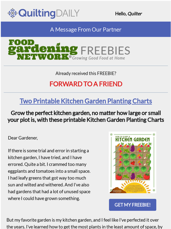 Fons & Porter: FREE Printable Kitchen Garden Planting Charts | Milled
