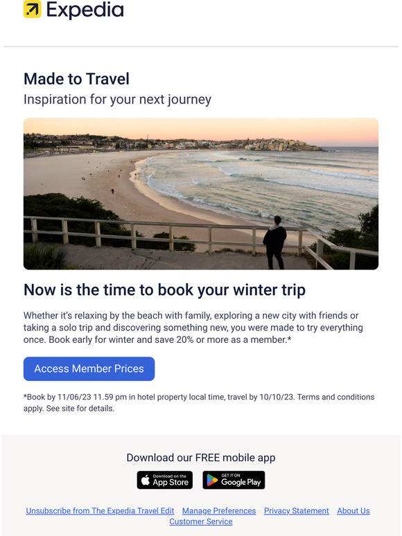 Expedia: Made to Travel: Save big by booking winter early | Milled
