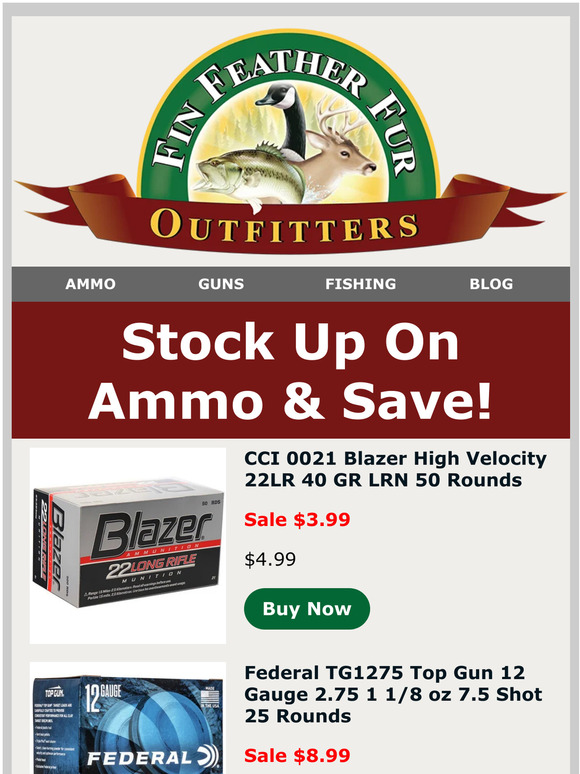 Fin Feather Fur Outfitters: Stock Up With These Ammo Savings! | Milled