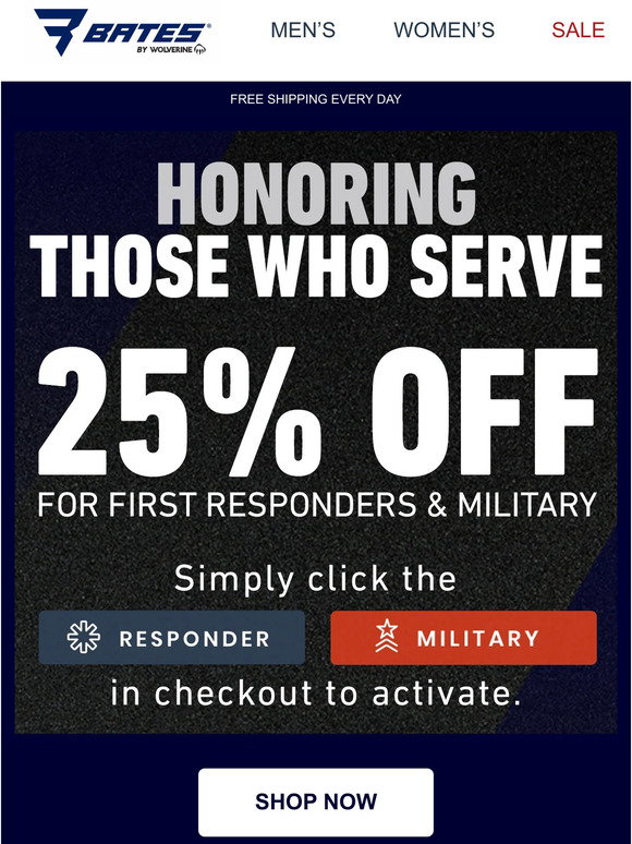 Bates Footwear: 🚨 25% Off In Celebration of Police Week 🚨 | Milled