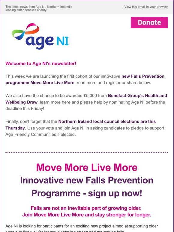 Age UK: Welcome to Age NI's monthly newsletter | Milled
