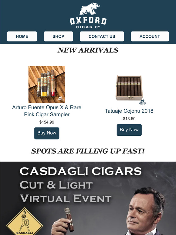 Oxford Cigar Company: Triple Threat Tuesday - Cut & Light, Opus X ...