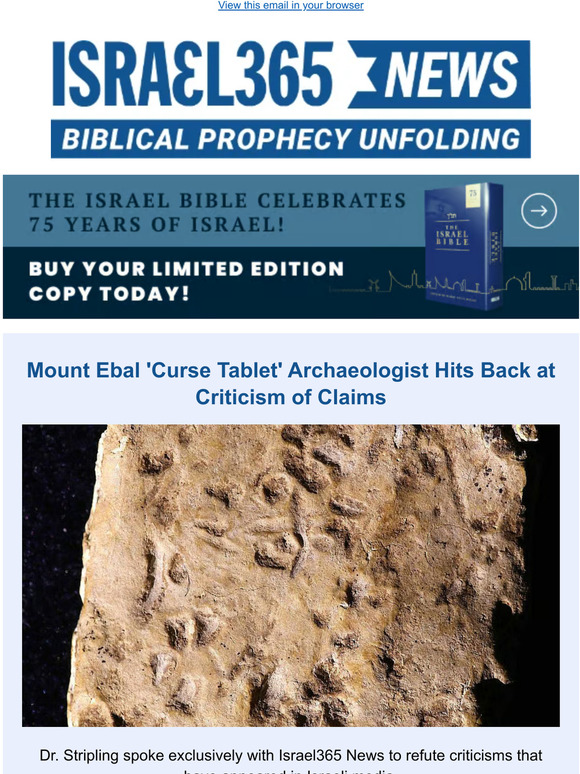 Israel365: Mount Ebal 'Curse Tablet' Archaeologist Hits Back at ...