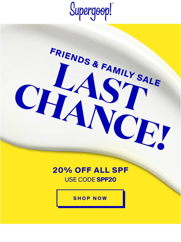 Supergoop: Last chance! 20% off ends TONIGHT! | Milled