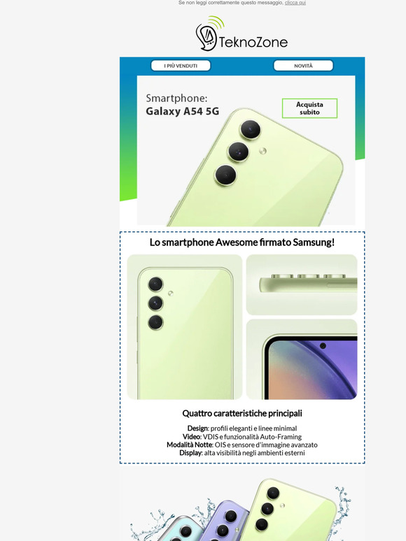 TeknoZone: Design elegante: scopri Galaxy A54 📱😍 | Milled