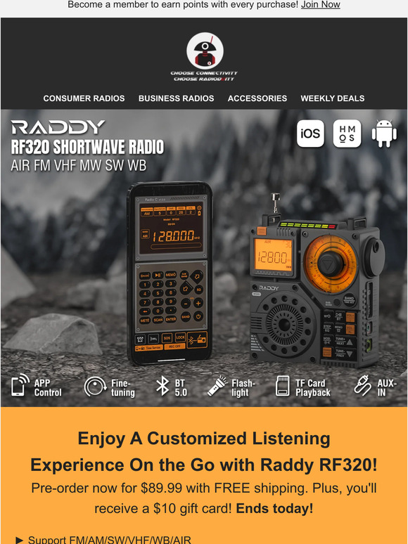 Radioddity: The Raddy RF320 Presale Ends Today! | Milled