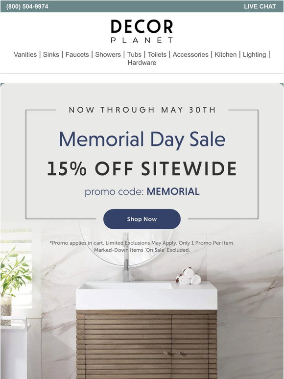 Decor Planet: Memorial Day Sale: 15% Off Sitewide | Milled