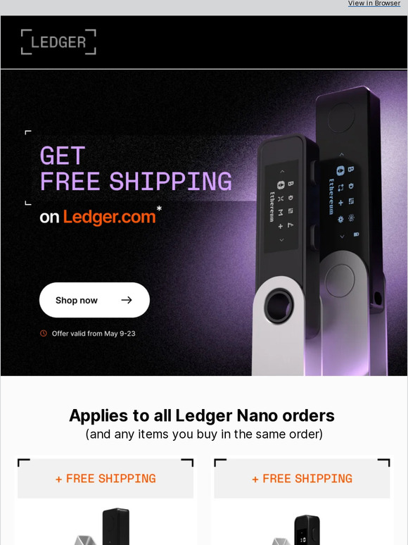 Ledger US: 📦 Free shipping — 5 days only | Milled