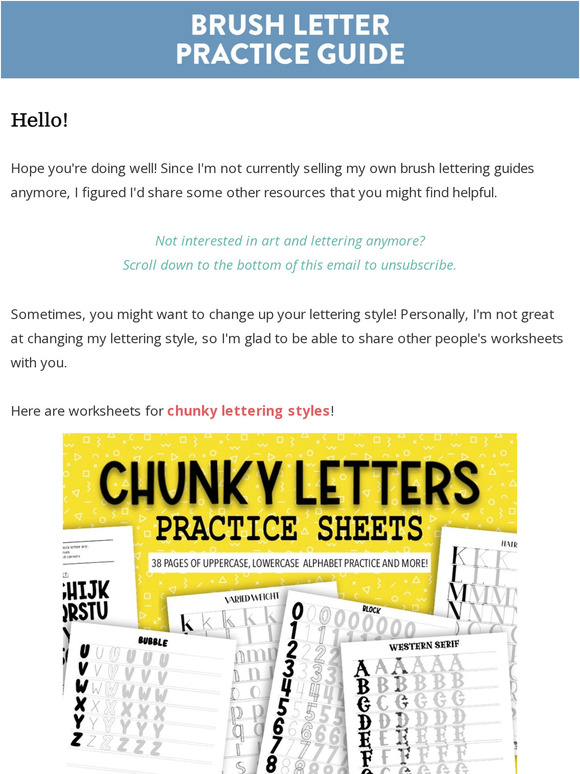 MJHdesigns: Chunky Lettering Style Worksheets | Milled