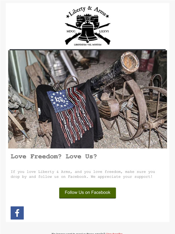 Liberty & Arms: Follow us on Social Media! | Milled