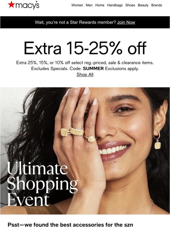 Macy's: Inside: extra 25% off jewelry to wear all summer long | Milled
