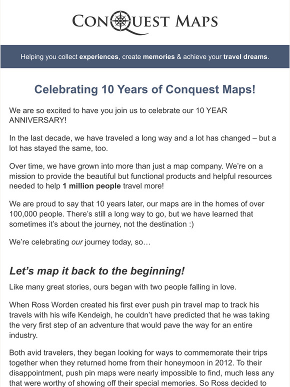 Conquest Maps: Celebrating Our 10 Year Anniversary with a Road Trip ...