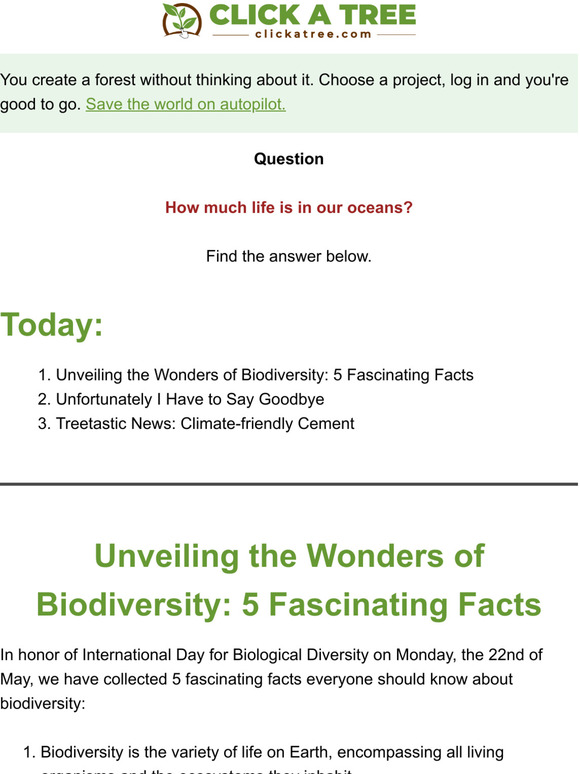 Click A Tree: 5 fascinating biodiversity facts + a quiz | Milled
