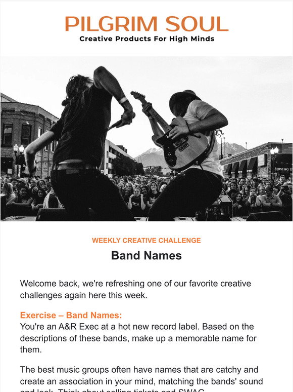 Pilgrim Soul: Reminder: Submit Those Band Names | Milled