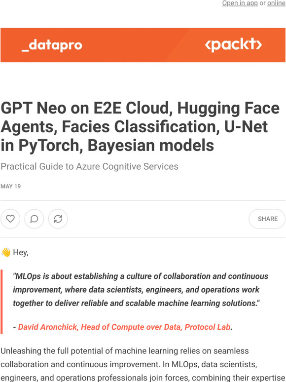 Packt: GPT Neo on E2E Cloud, Hugging Face Agents, Facies Classification ...