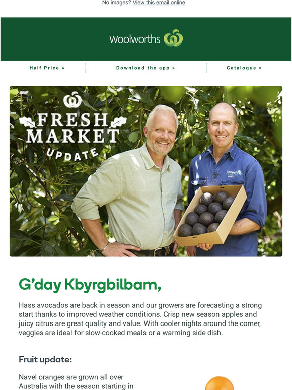 Woolworths: —, great value fruit and veg is waiting for you | Milled