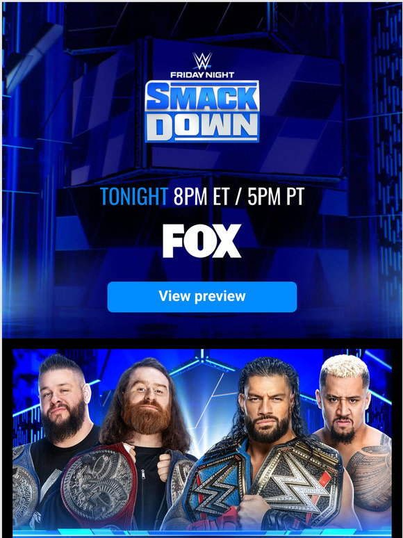 WWE Shop: Tonight on SmackDown Roman Reigns & Solo Sikoa come face-to ...