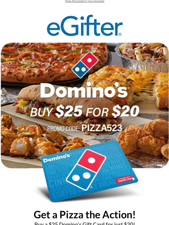 eGifter: Get a Pizza the Action 🍕 Make it a Domino's Night | Milled